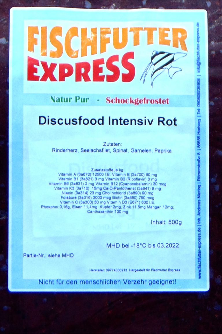Discusfood - intensiv rot - Frostfutter - fischfutter-express.de